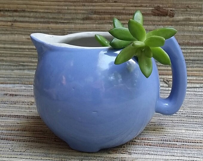 Small Blue and White Pottery Milk Pitcher 1950s Kitchen - Etsy