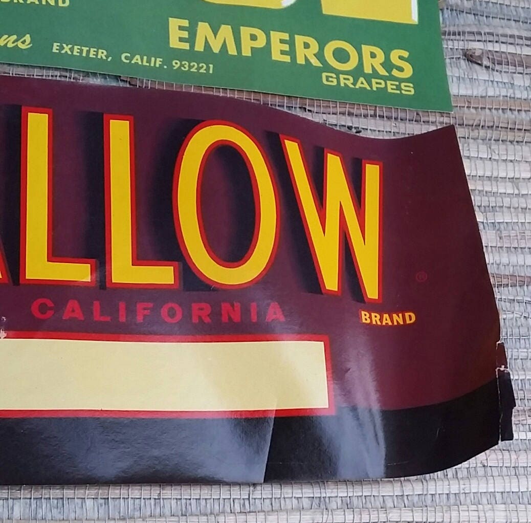 Vintage Unused Fruit Crate Labels California Cherries, Swallow Brand ...