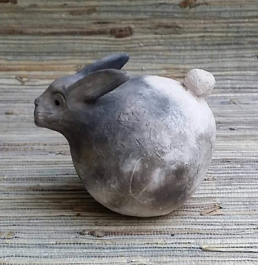 Wood Fired Pottery Signed Rabbit Sculpture/Shaker 1996