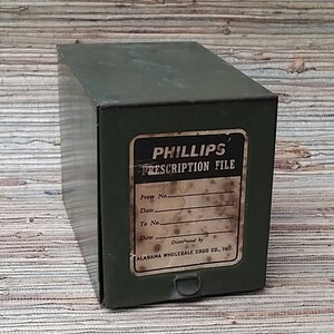 Vintage Phillips Prescription File Box Alabama Wholesale Drug Co., Inc ...
