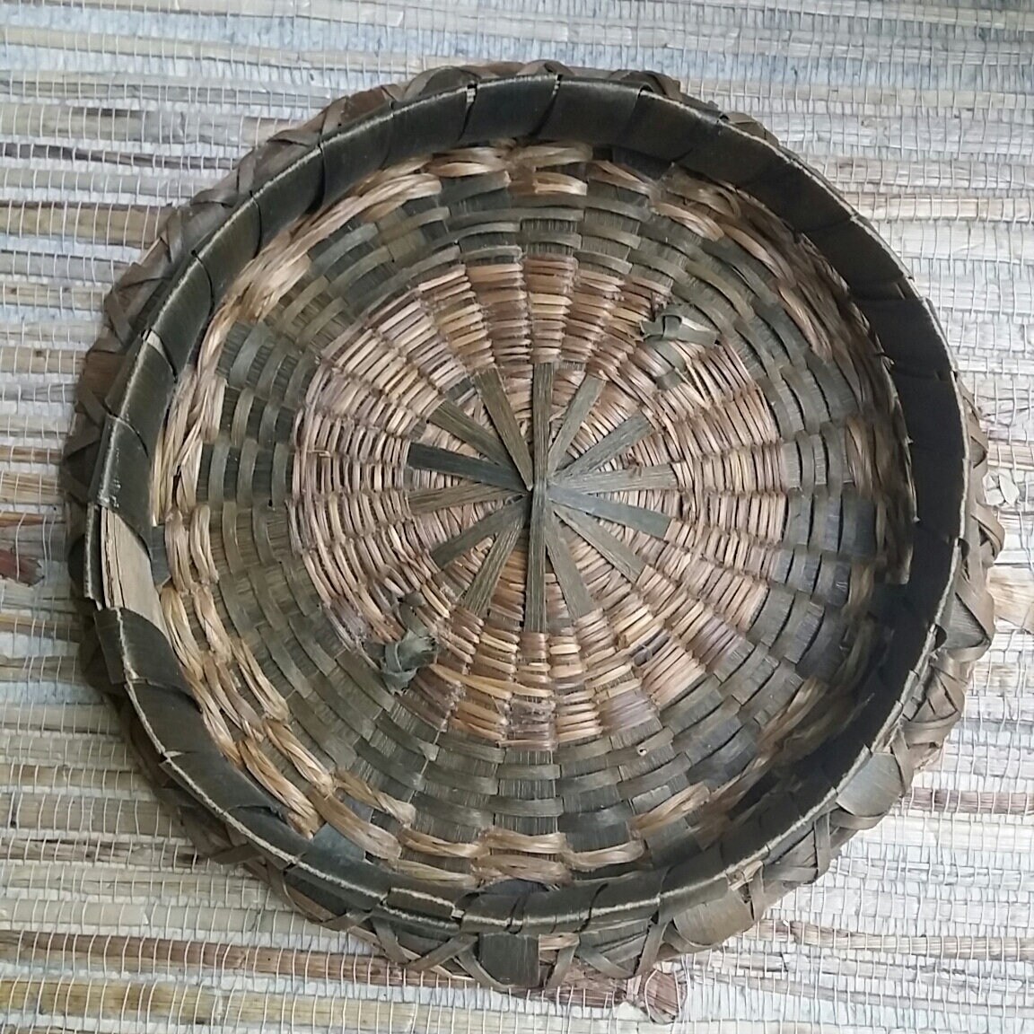 Antique Sweet Grass & Ash Splint Native American Basket Handmade ...