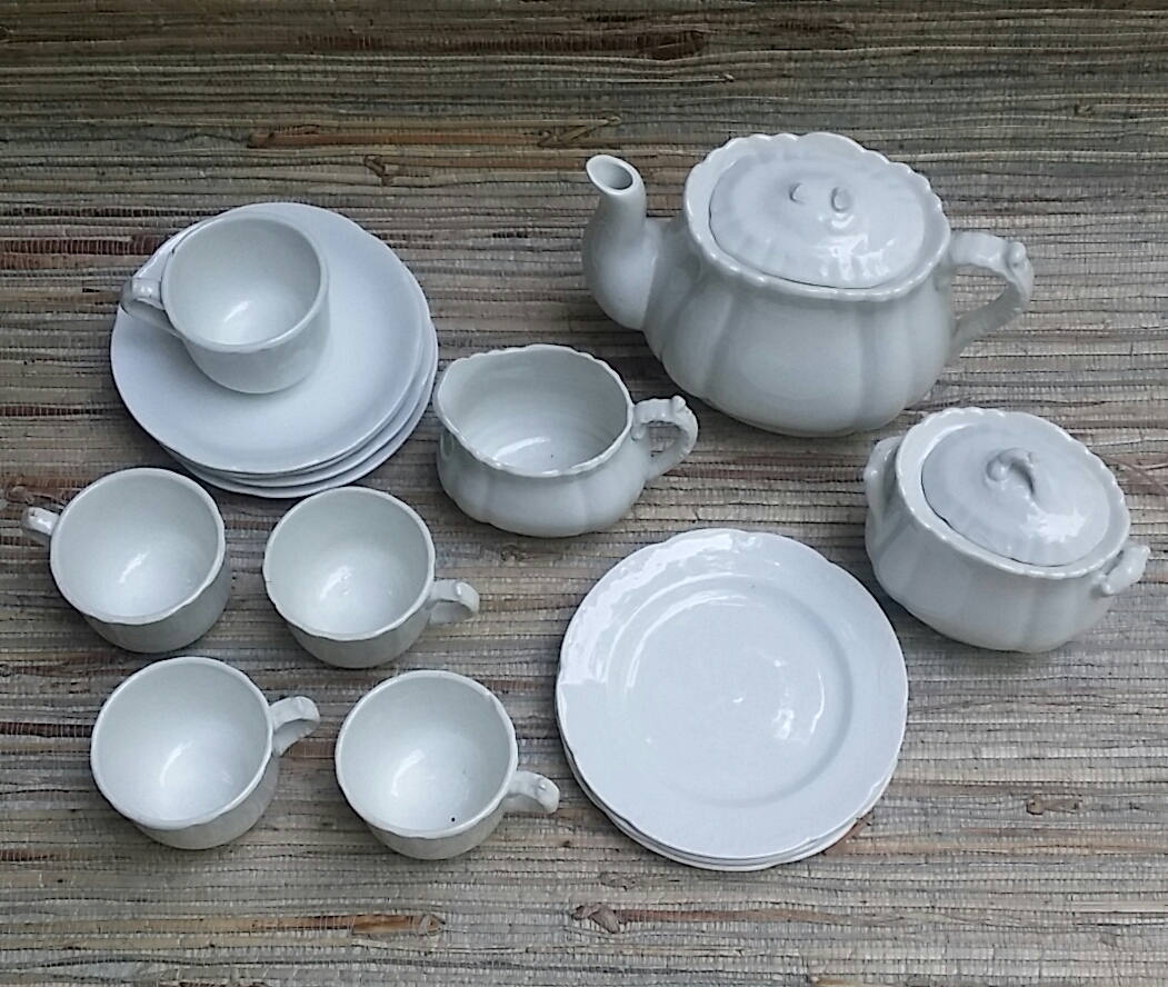 Vintage White Ironstone Child's Tea Set