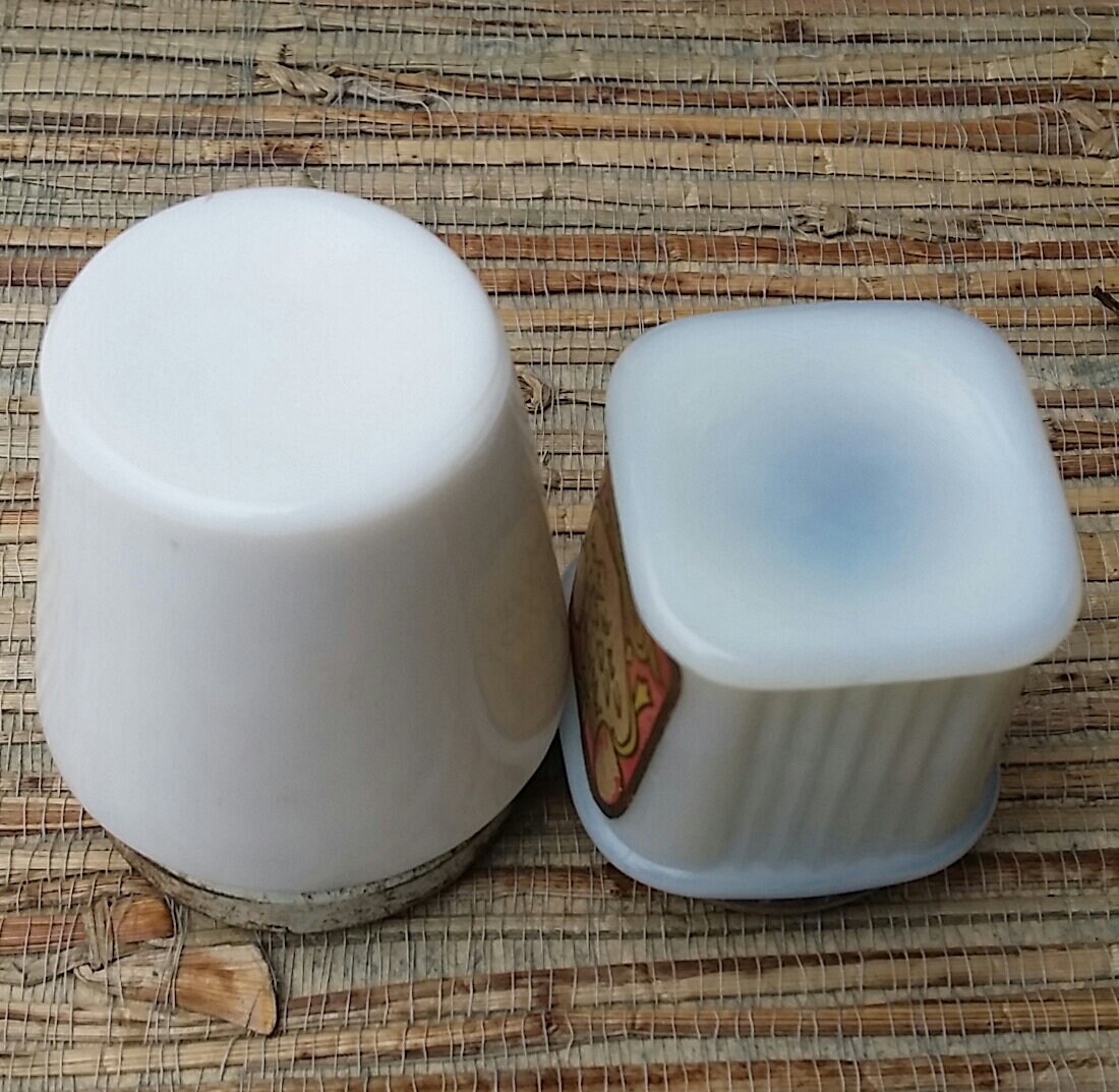 Vintage Milk Glass Cold Cream Jars With Original Lids Original Label ...