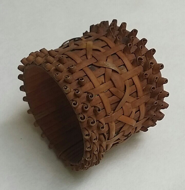 Antique Cane Woven Napkin Ring