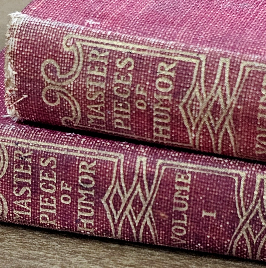 Vintage Set of Two Red Books. "masterpieces of Humor". Profits From ...