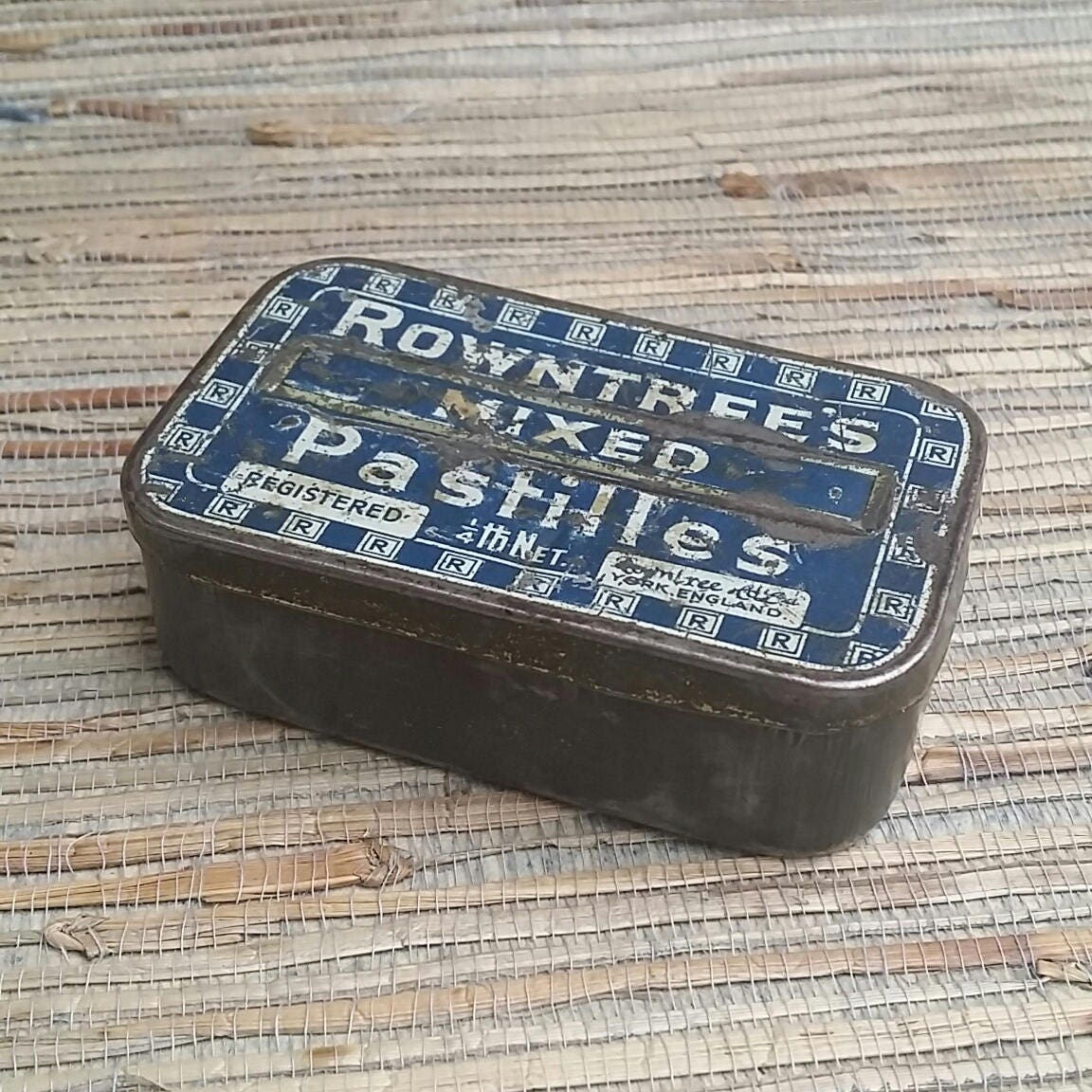 Rowntree's Mixed Pastilles Tin Box 1/4 lb Rowntree Co Ltd York, England