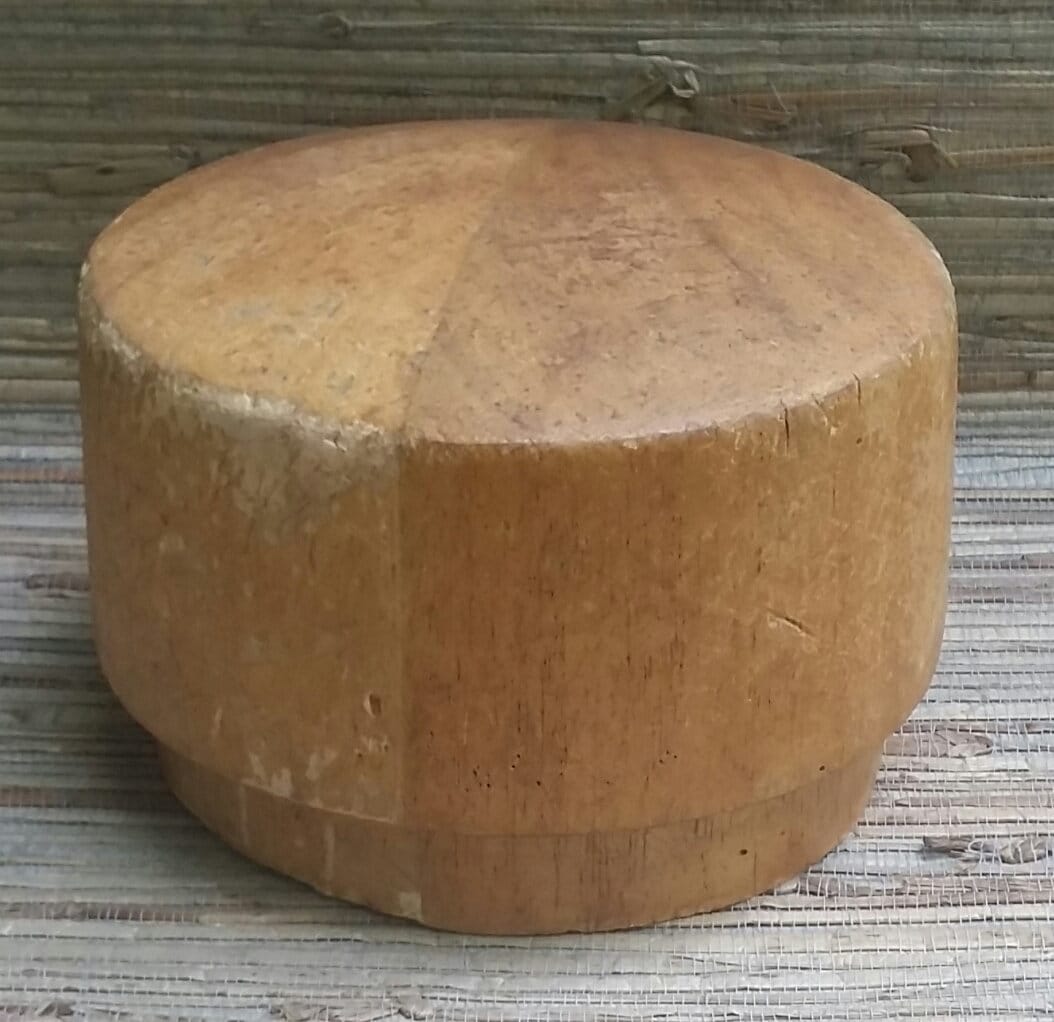 Vintage Wooden Hat Form 0116 22 Rustic Light Wood Worn Patina Well Used
