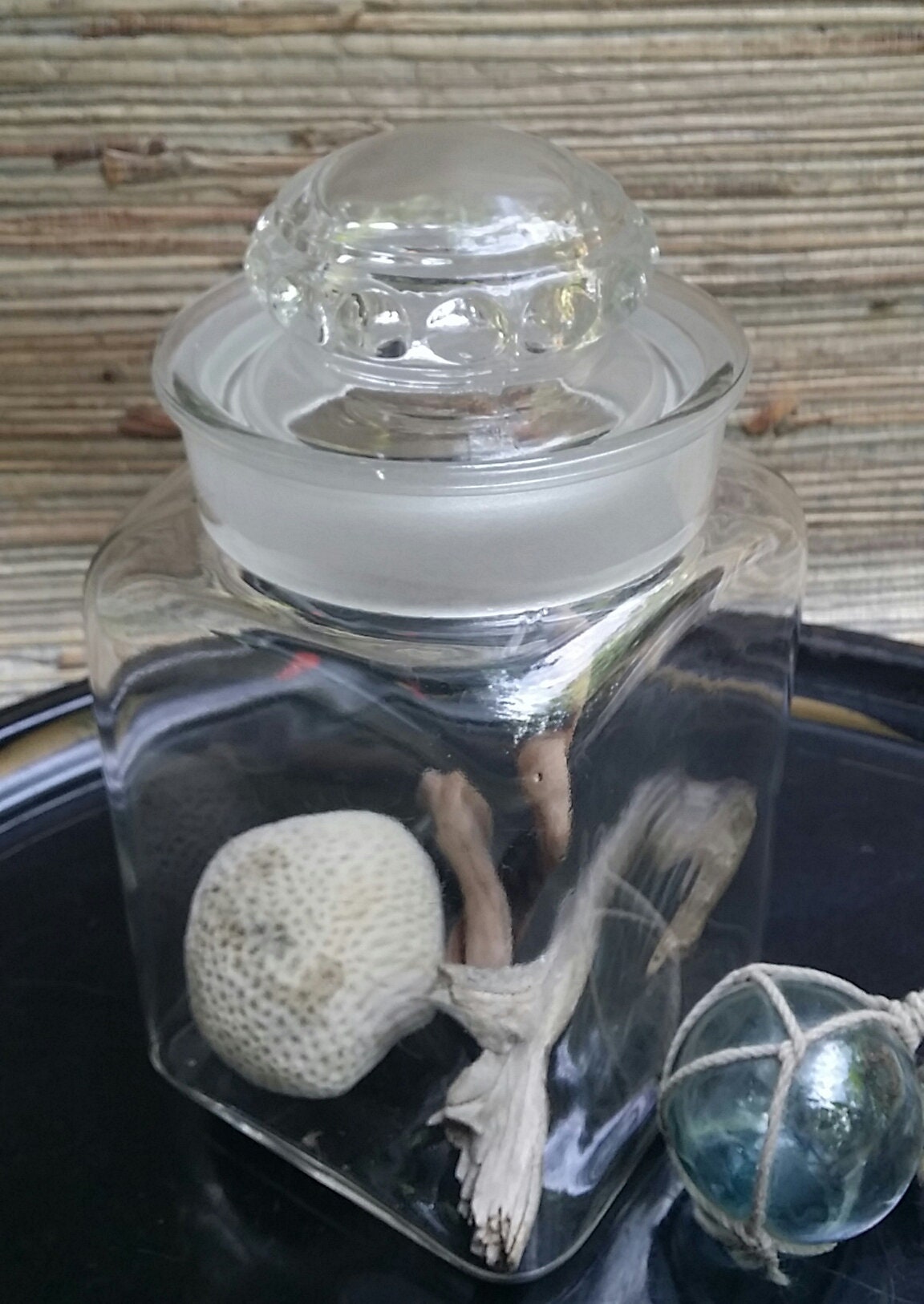 X-tra Large Vintage Glass Display Jar Ground Glass Lid Apothecary ...