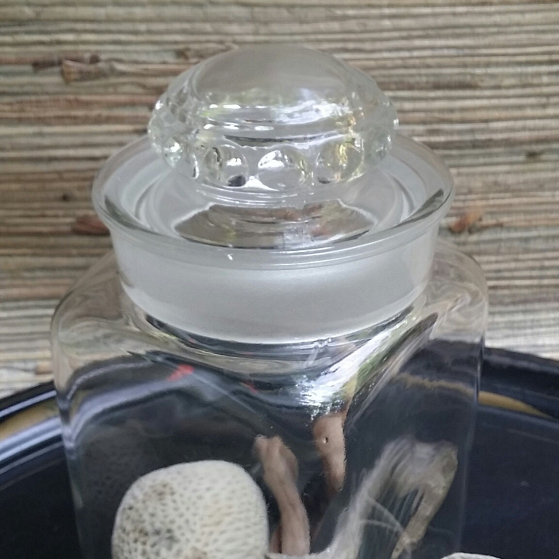 X-tra Large Vintage Glass Display Jar Ground Glass Lid Apothecary ...