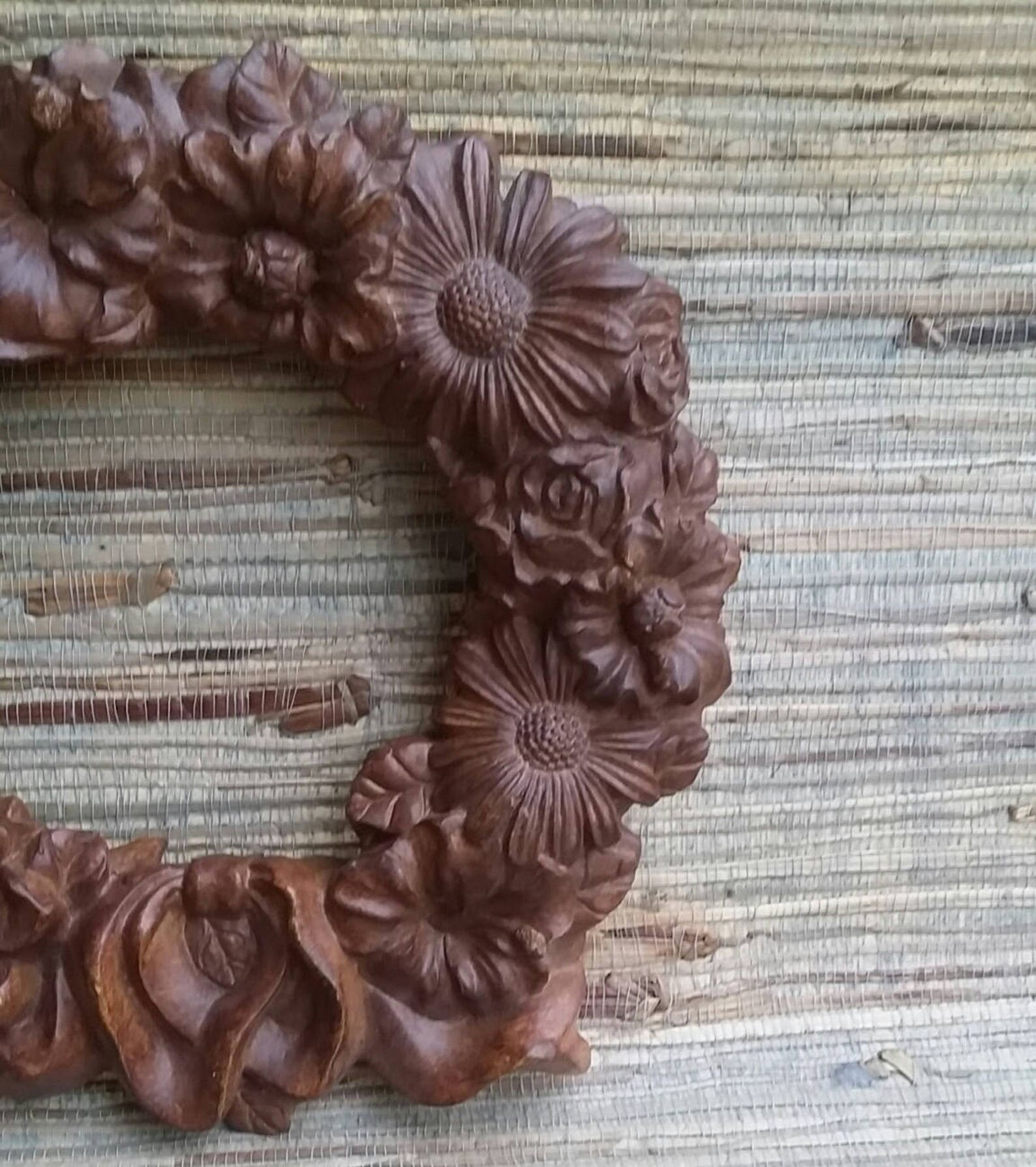 Vintage Syroco Wood Look Wreath Faux Wood Carved Wall Hanging | Etsy