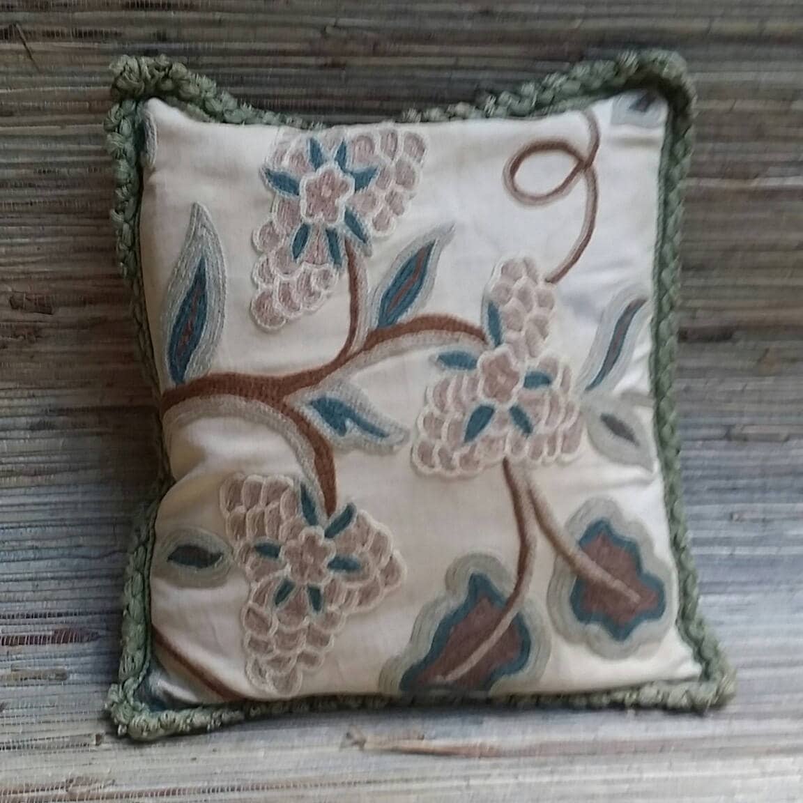 Small Embroidered Tree Of Life Down Filled Pillow Chelsea Textiles ...