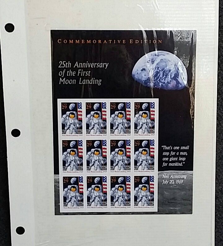 25th Anniversary of the First Moon Landing Commemorative Edition Stamps ...
