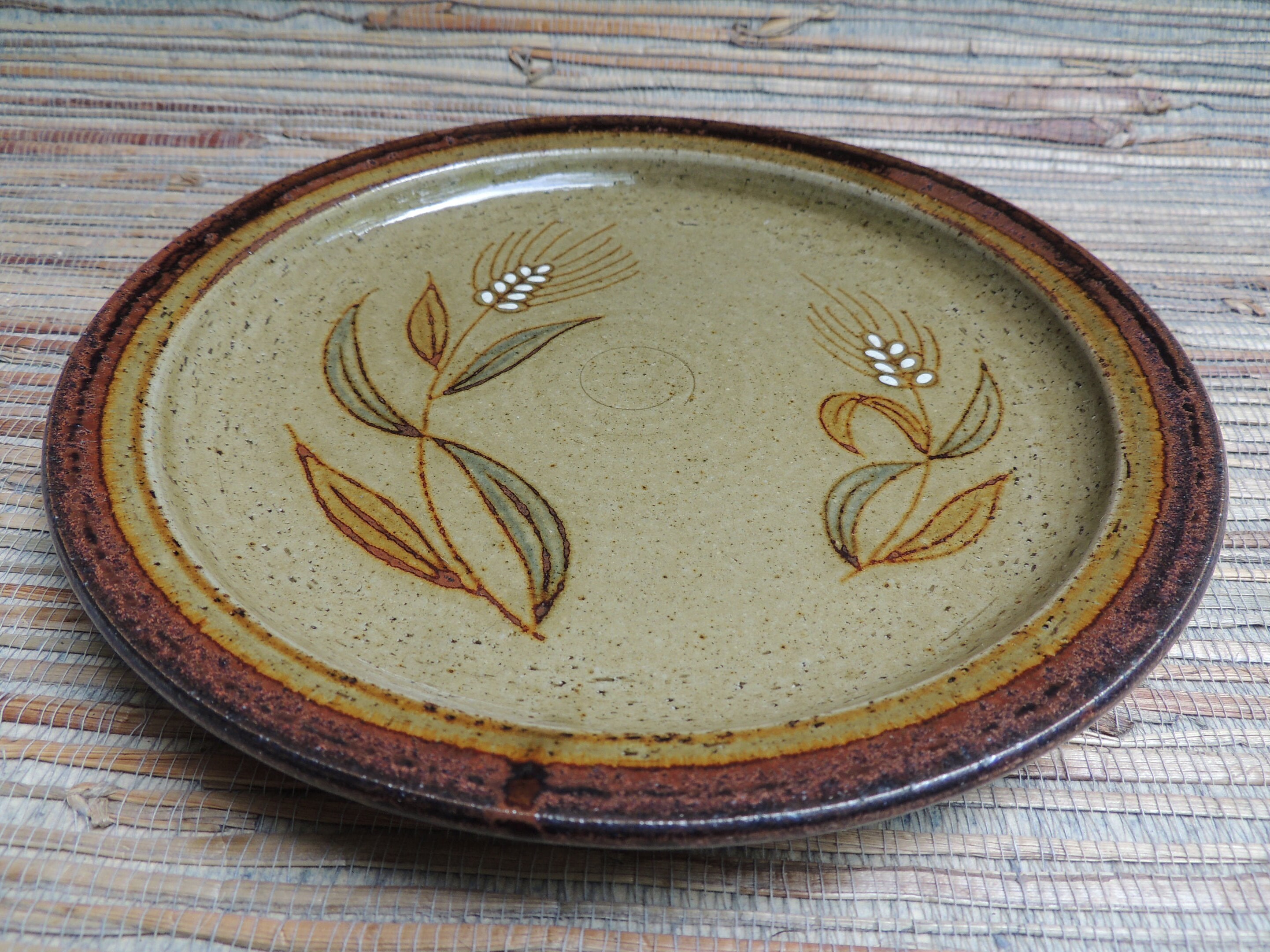 Otagiri Oat/Wheat Pattern 8 1/4 Plate Brown With Stylized Stalks ...