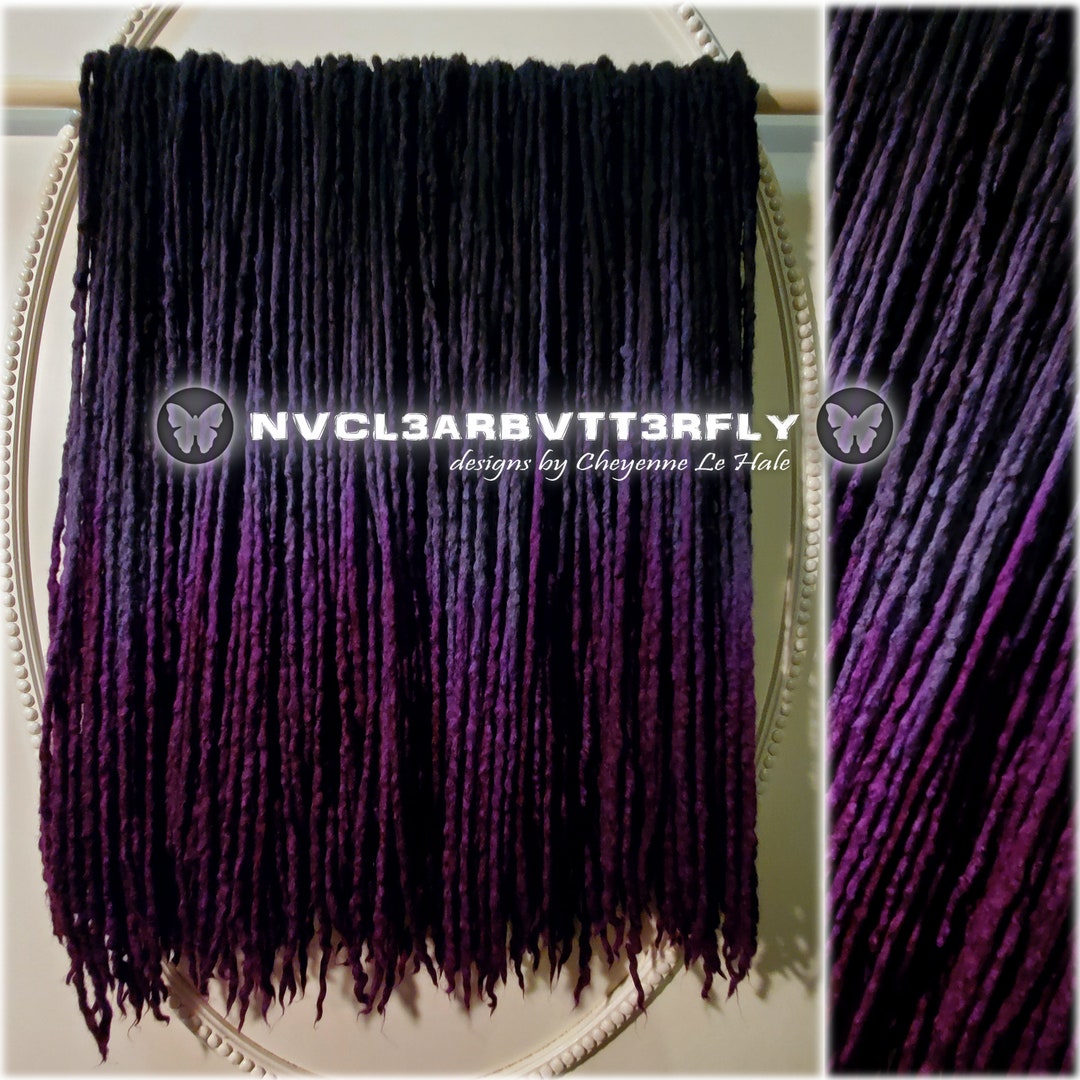 Micro-thin Wool Dreads deadly Nightshade 10/20/30/40/50DE 1821 Black ...