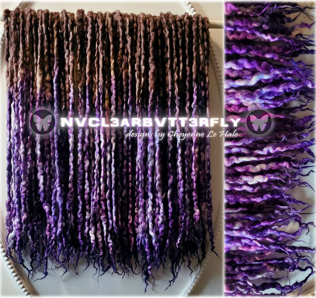 Wool Mohair & Mint Fiber Dreads "lavender Tea" 5DE 17"- 21" (ready to ...