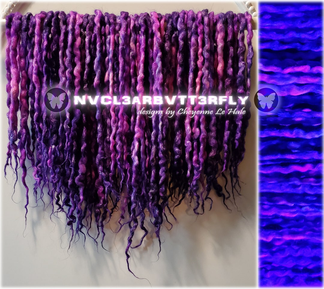 Short Dreads cheshire 50DE 713 Festival Wool Mohair Mint Fiber Locs ...
