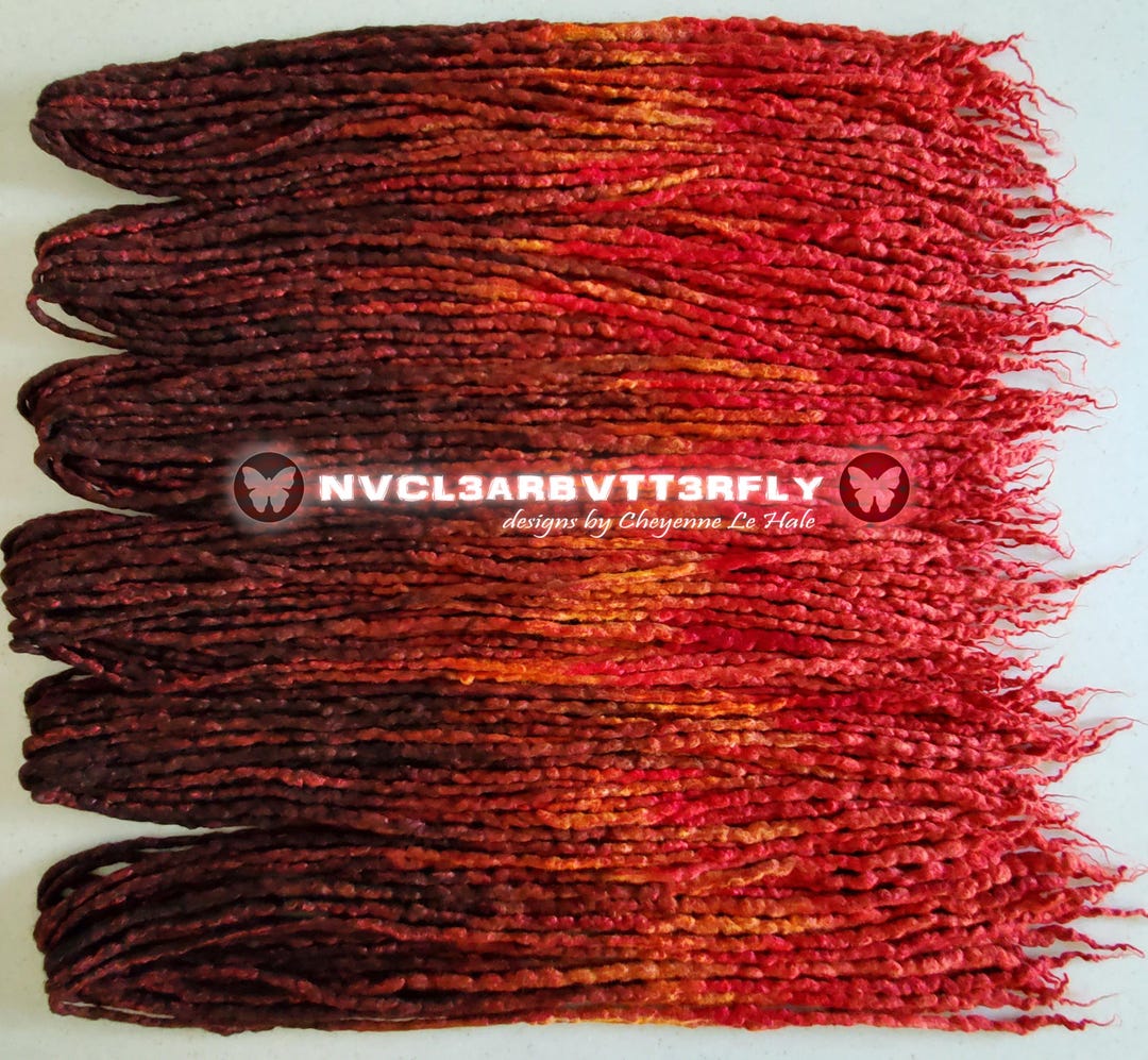 Bamboo & Wool Dreads 10/20/30/40/50/60/70/80DE "blood Orange ...