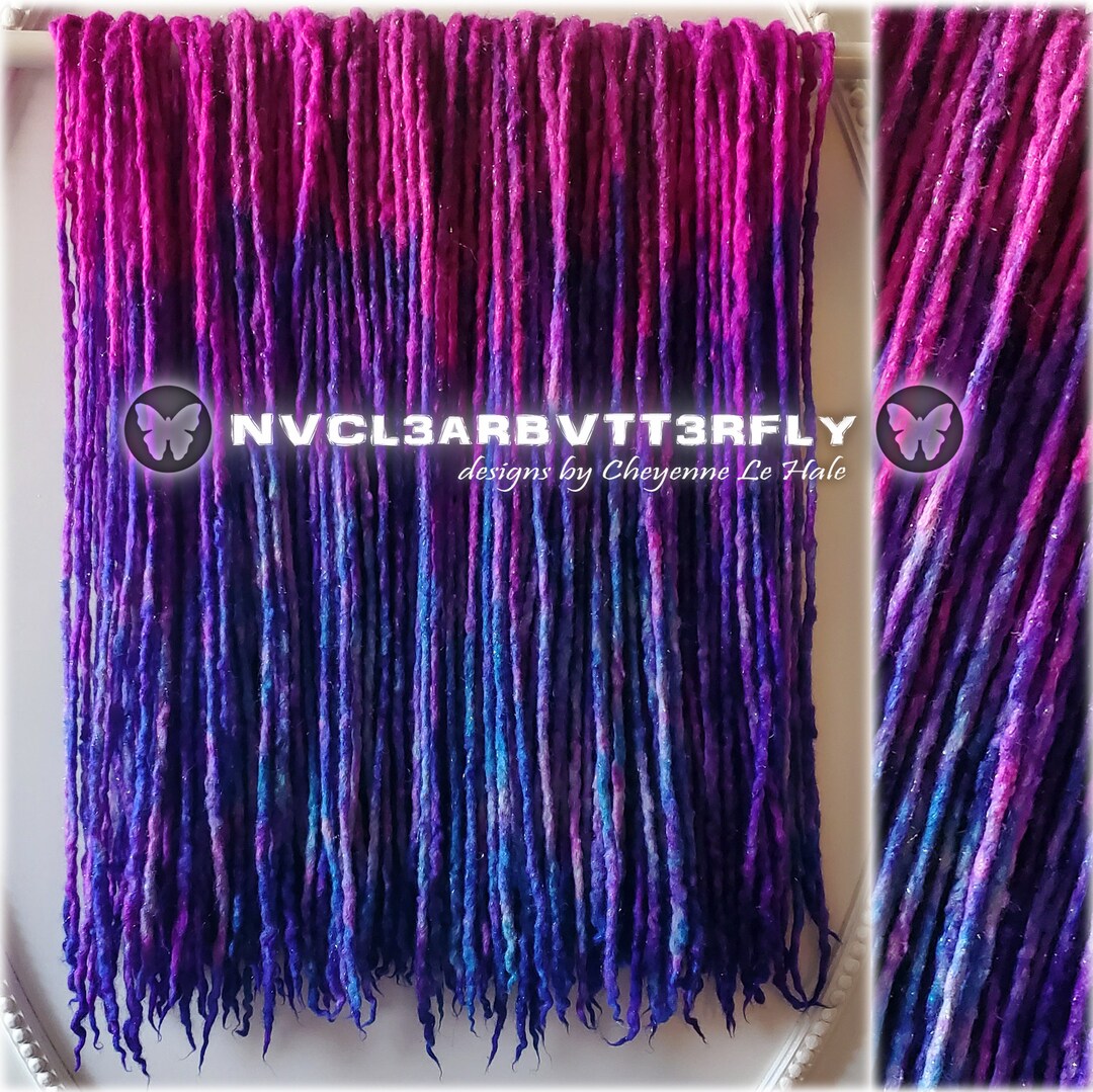 Micro-thin Sparkly Wool Dreads "princess Galaxy" 10/15/20/25/30DE 17 ...