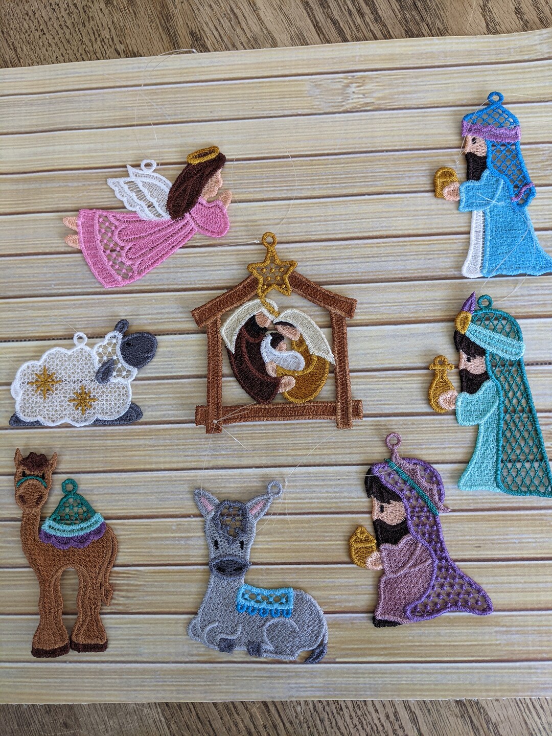 Nativity Ornaments, Embroidered Lace. - Etsy