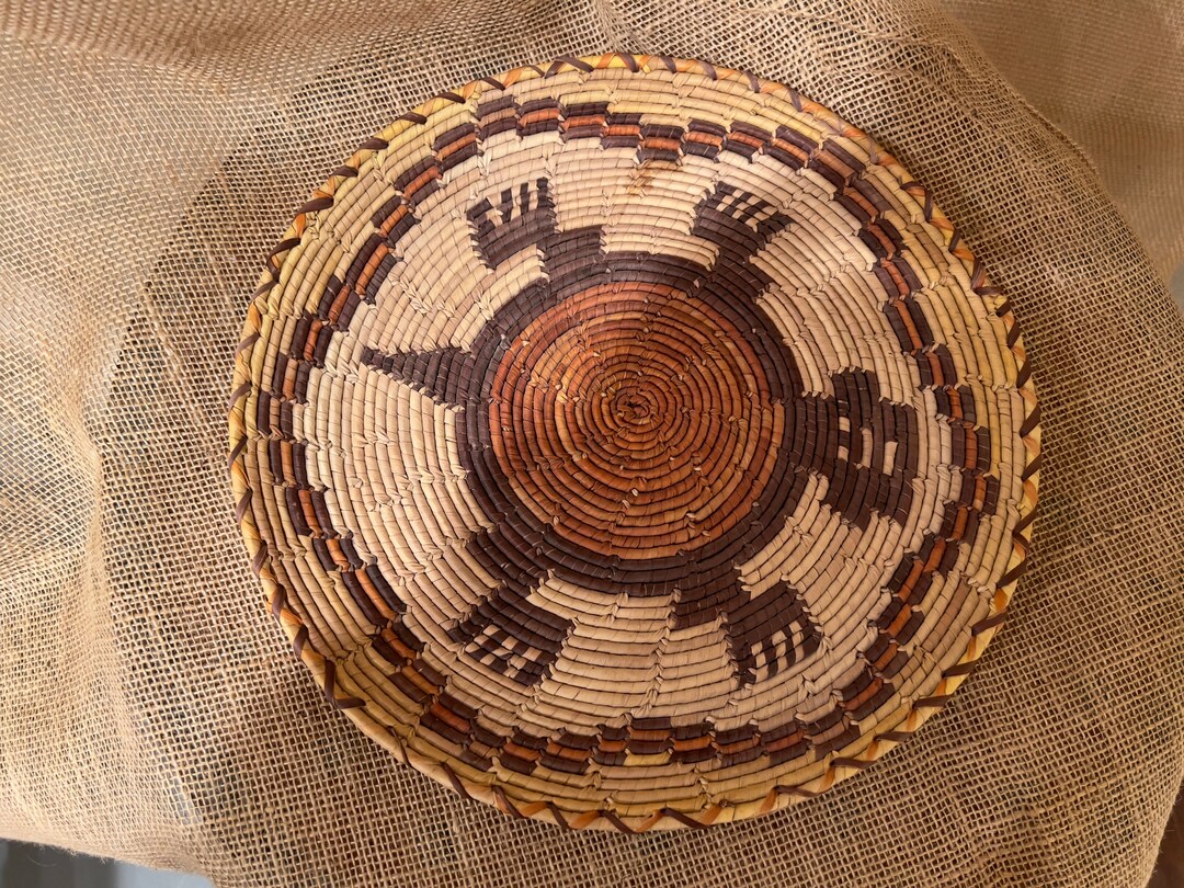 Vintage Mexican Handmade Folk Art Basket - Etsy