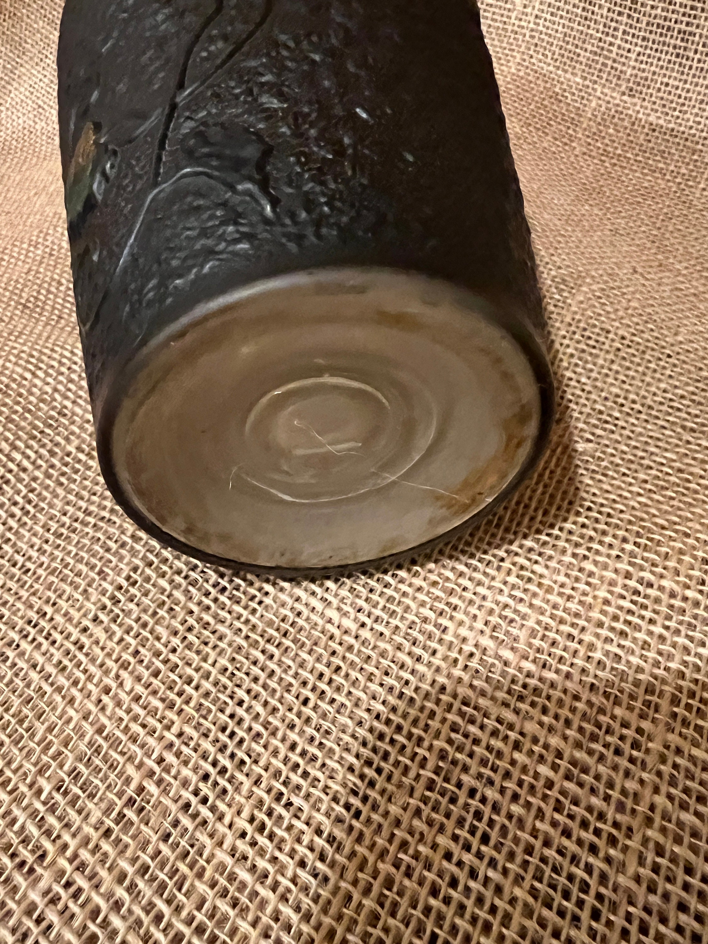 Vintage Black Goofus Glass Vase W/ Grapes & Bird 9 - Etsy