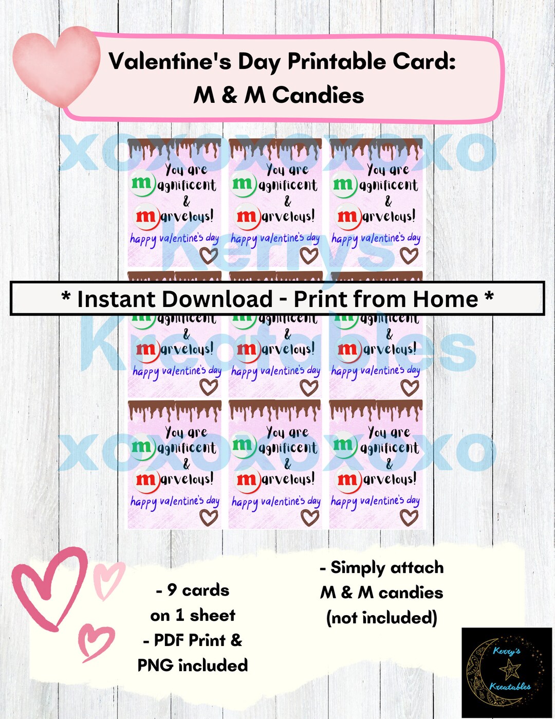 M&M Valentine Gift Tags "magnificent and Marvelous" - Etsy