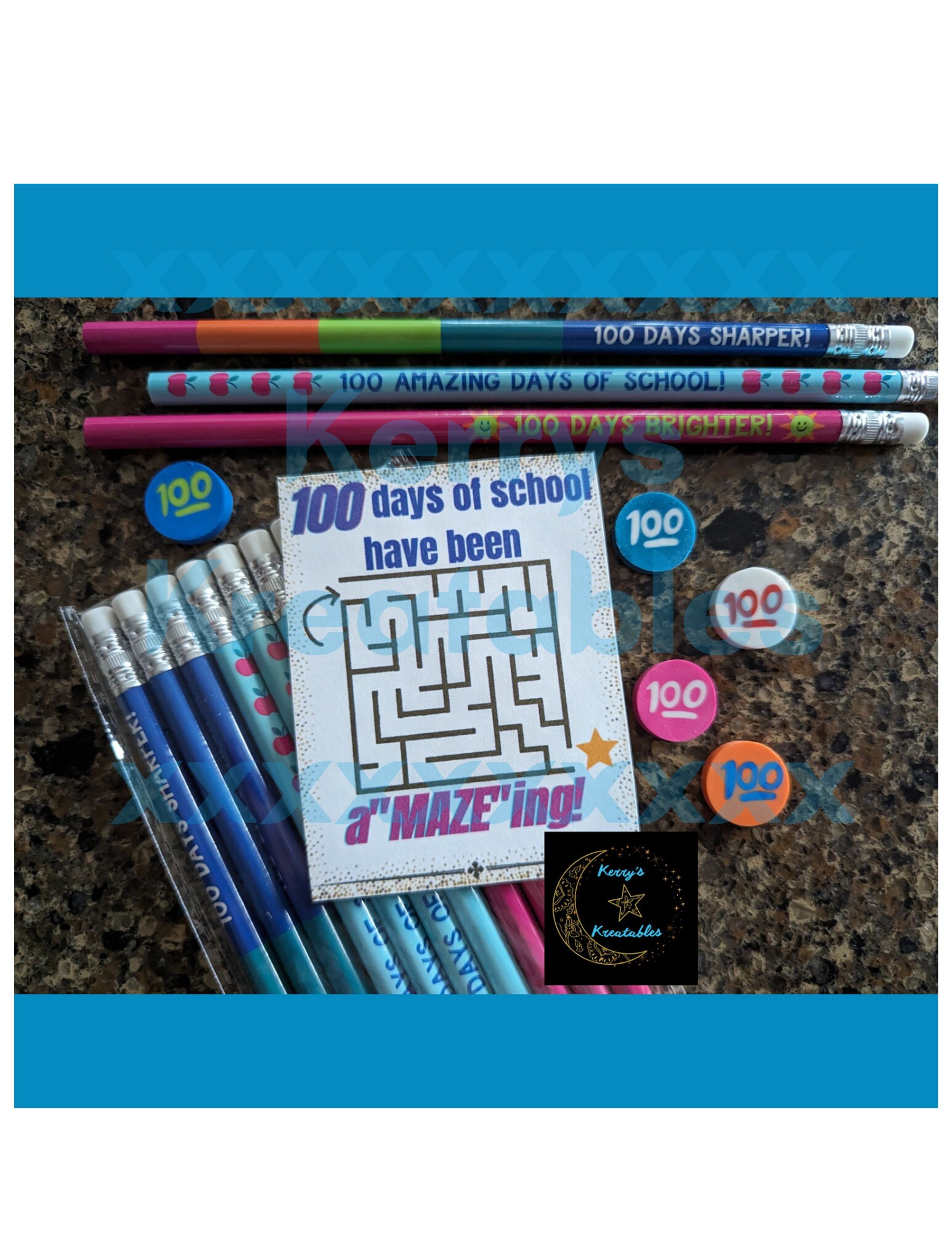 100th Day of School Maze Gift Tags - Etsy