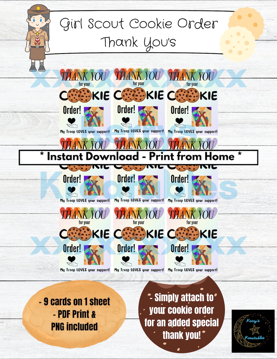 Girl Scout Cookie Order Thank You's - Etsy