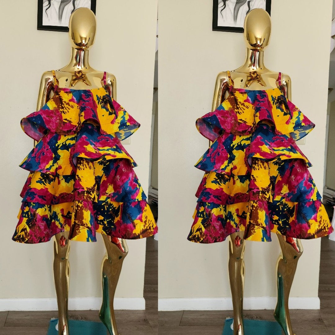 African Print Peplum Dress - Etsy