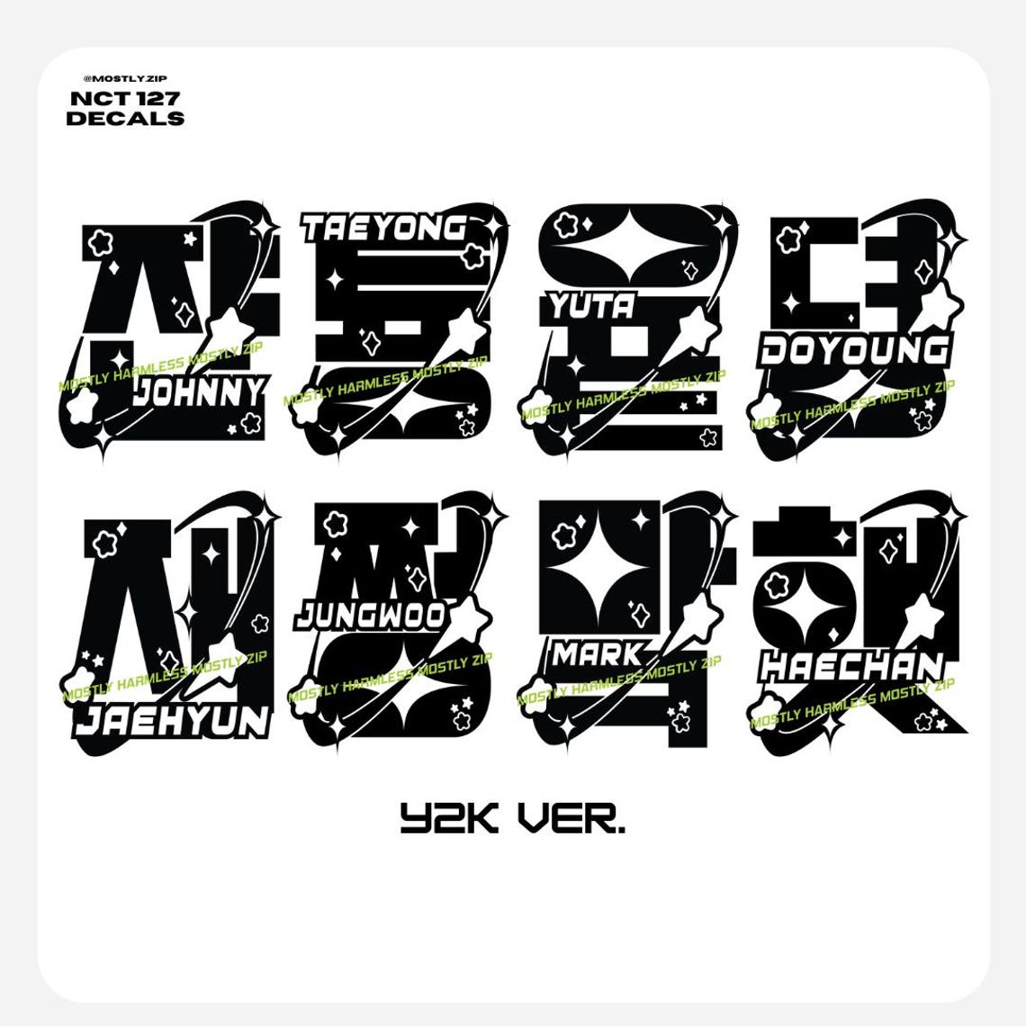 Nct 127 Y2k Lightstick Decals | Neobong Decals | Kpop Lightstick Deco ...