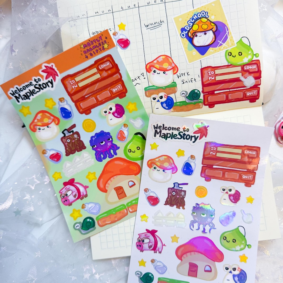 Maplestory Sticker Sheet | Deco Stickers | Planner Stickers | Vinyl ...