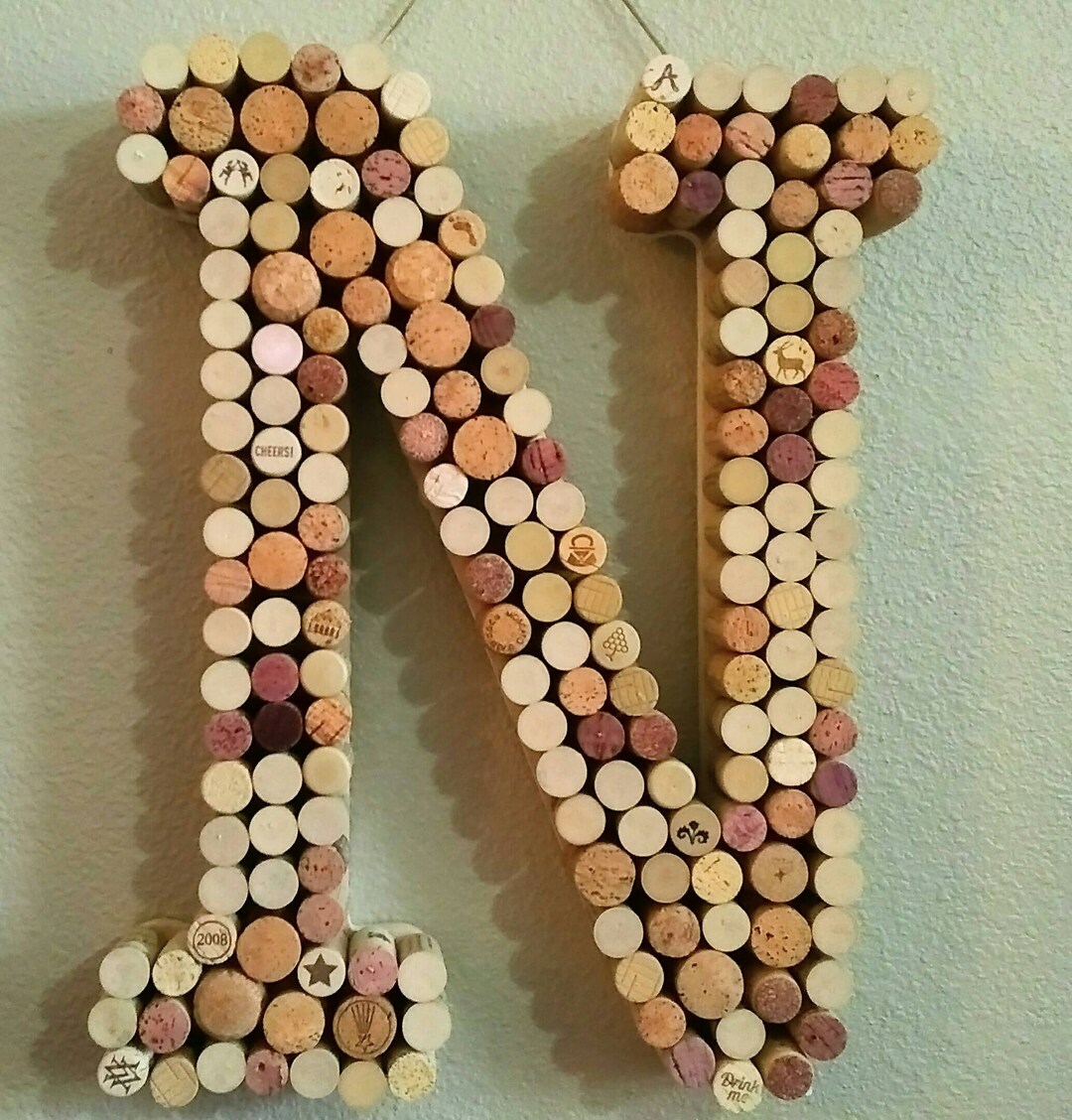 Wooden Wine Cork Letter "n" Wall Decor Wreath 18 In - Etsy