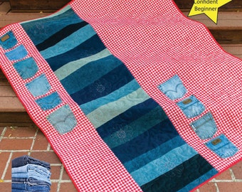 PDF DOWNLOAD Straight Leg Denim Rag Quilt Pattern use Your - Etsy