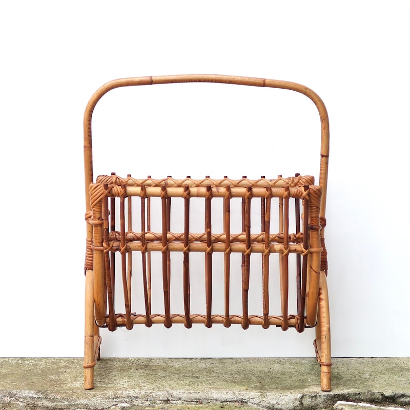 Bamboo Magazine Rack - Etsy