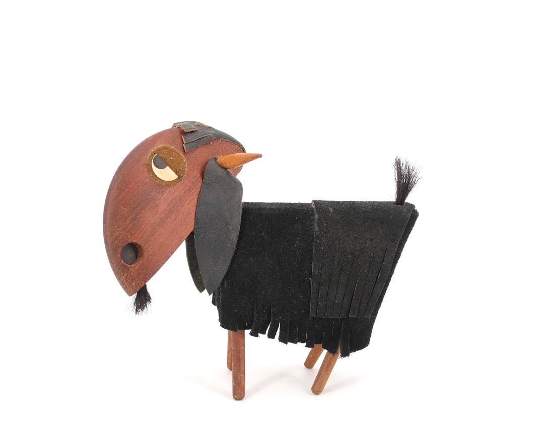 Frank Meisler Wooden Figurine, Goat, Made in Israel, 1960s / Sculpture ...