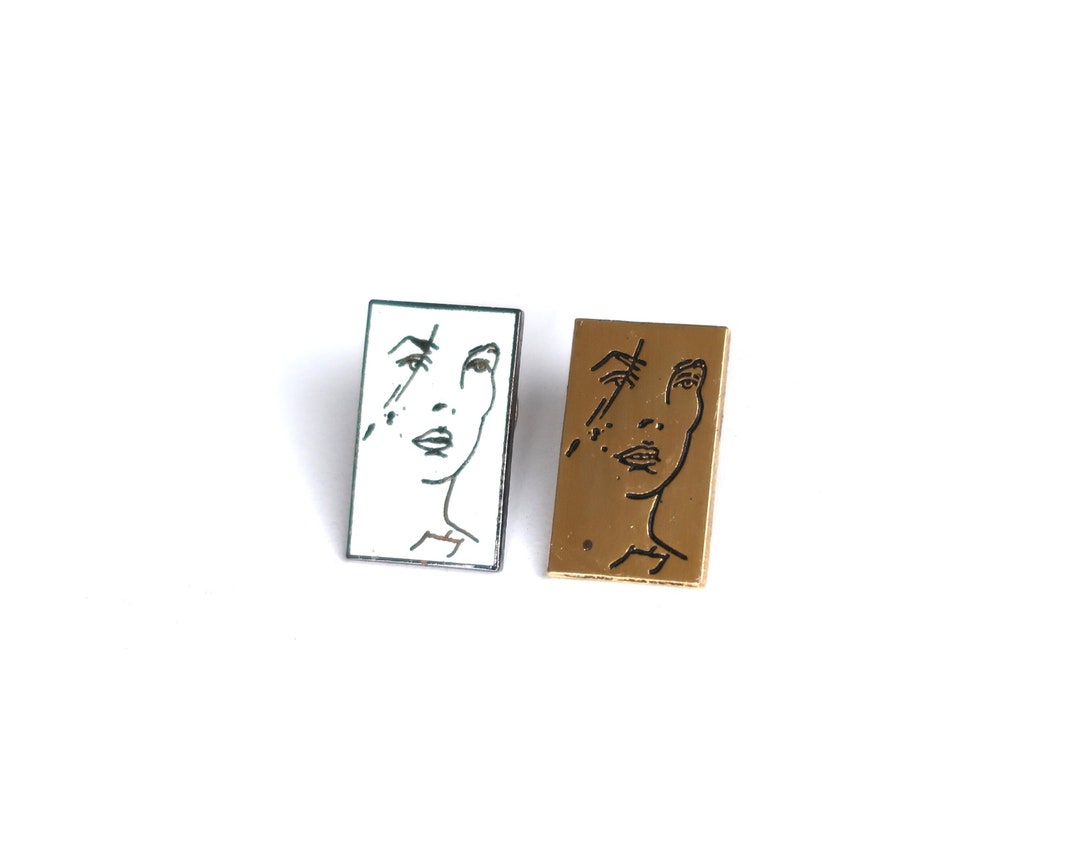 Collector Brooch : JANE BIRKIN, Drawing by Serge GAINSBOURG, Entractes ...