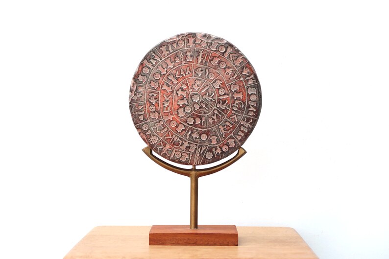 Plaster Greek Sculpture Phaistos Disk 1970s / Vintage - Etsy