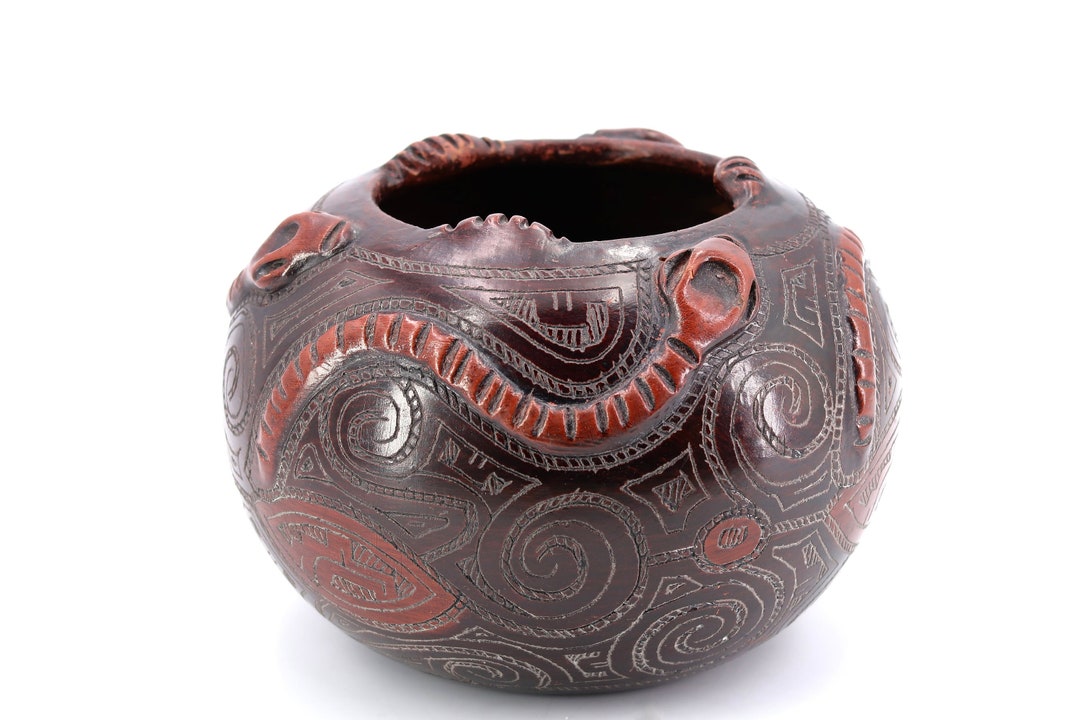 Brazilian Pottery Vase With Snakes, Marivaldo Made in Brazil, 1970s ...