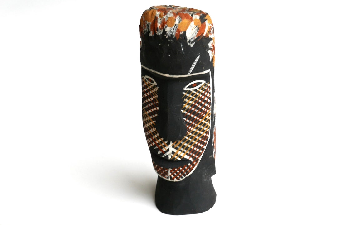 Carved Wood Sculpture Head by Bede Tungutalum / Tiwi Design, Australia ...