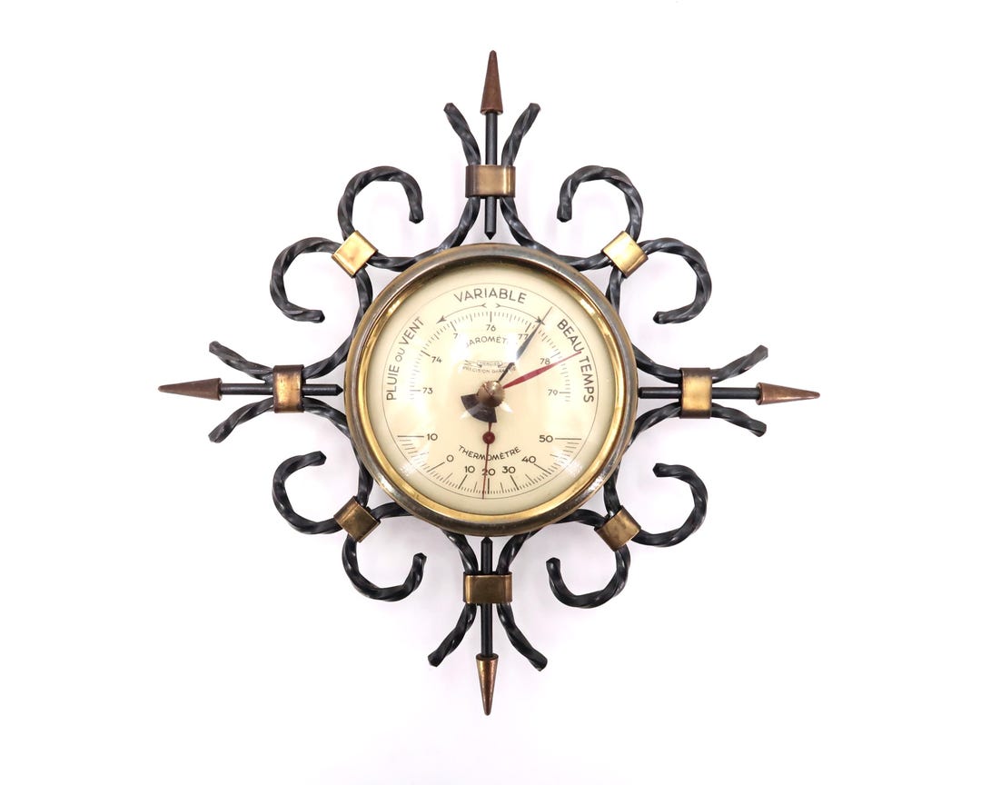 French Wall Mercier Barometer and Thermometer, 1950s / Garden, Weather ...
