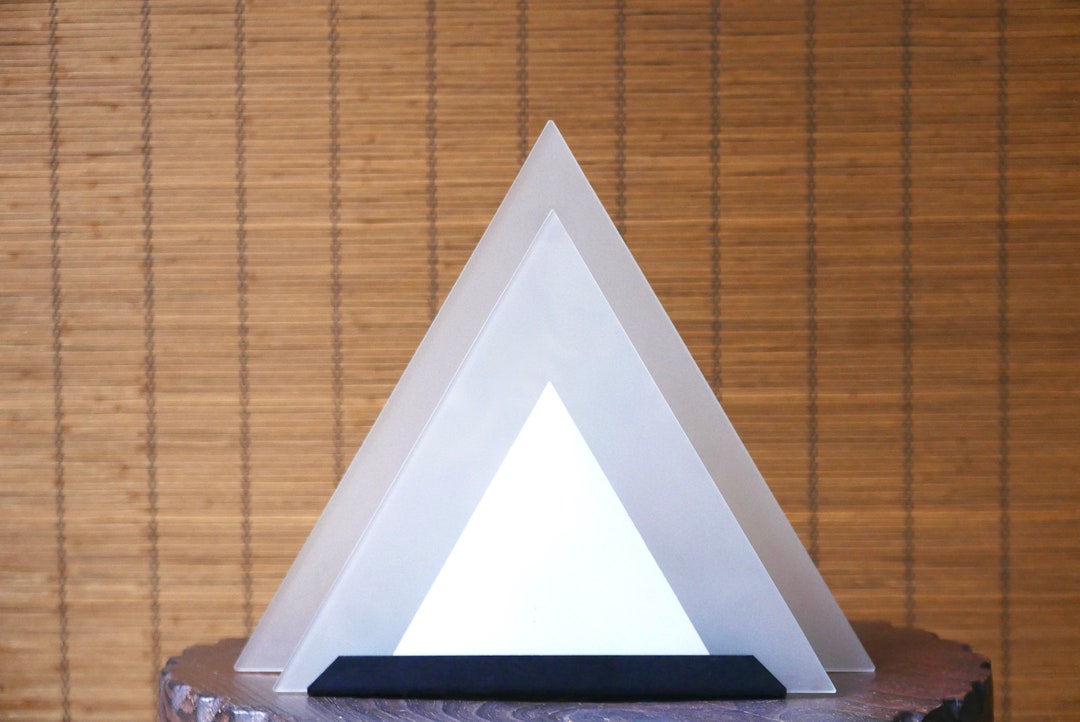 Table Lamp : Glass Pyramids, 1980s / Minimalist Geometrical Geometry ...