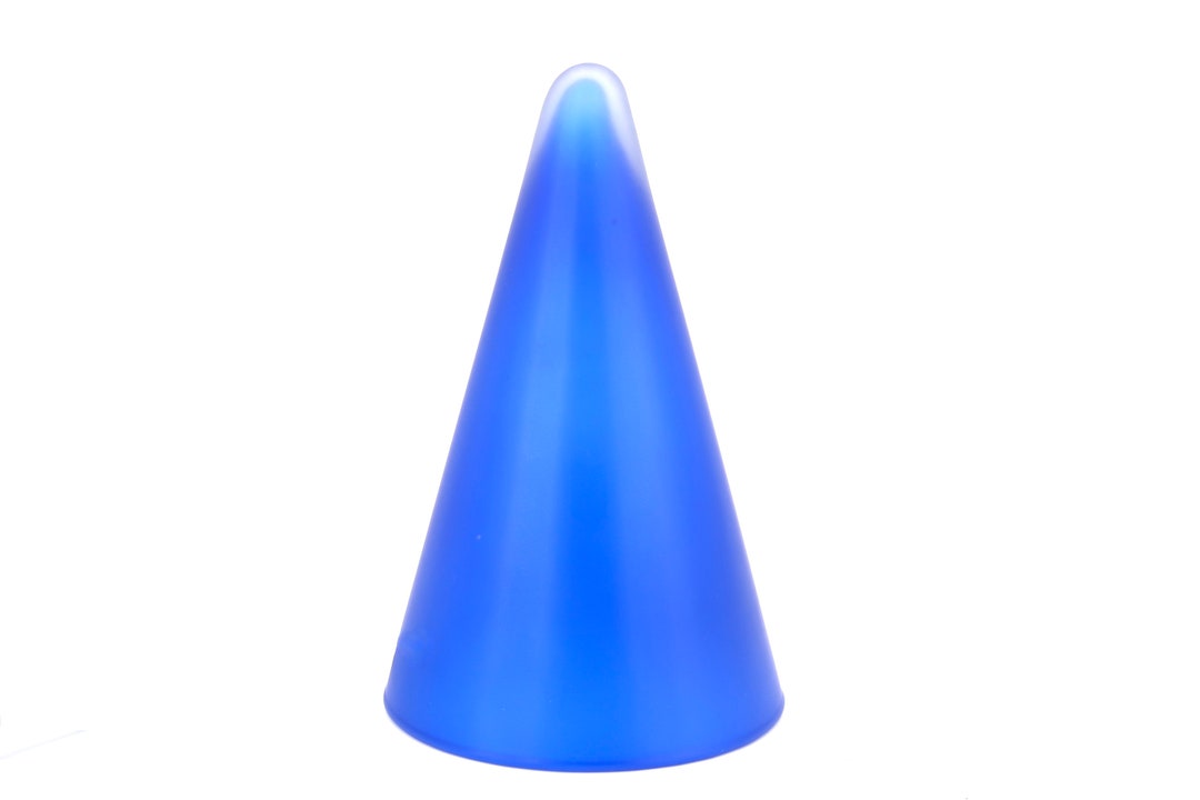 Dark Blue Teepee Frosted Glass Conic Lamp by SCE France, 1980s ...