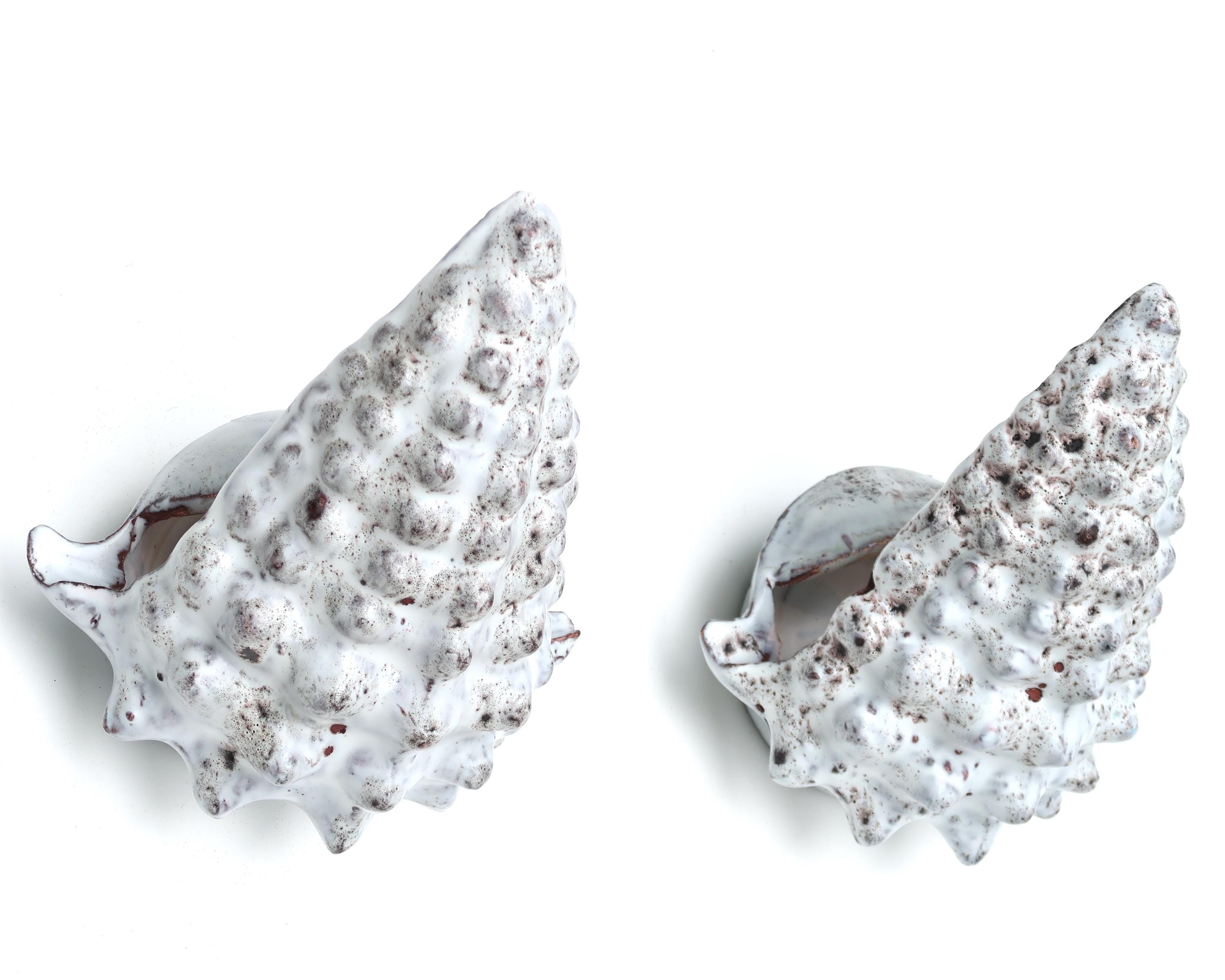 Pair of French Grey Ceramic Wall Sconces From Vallauris, France 1960s ...