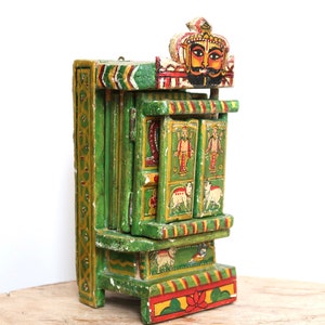 Antique Green Kavaad, Small Indian Temple With Mythologic Paintings ...