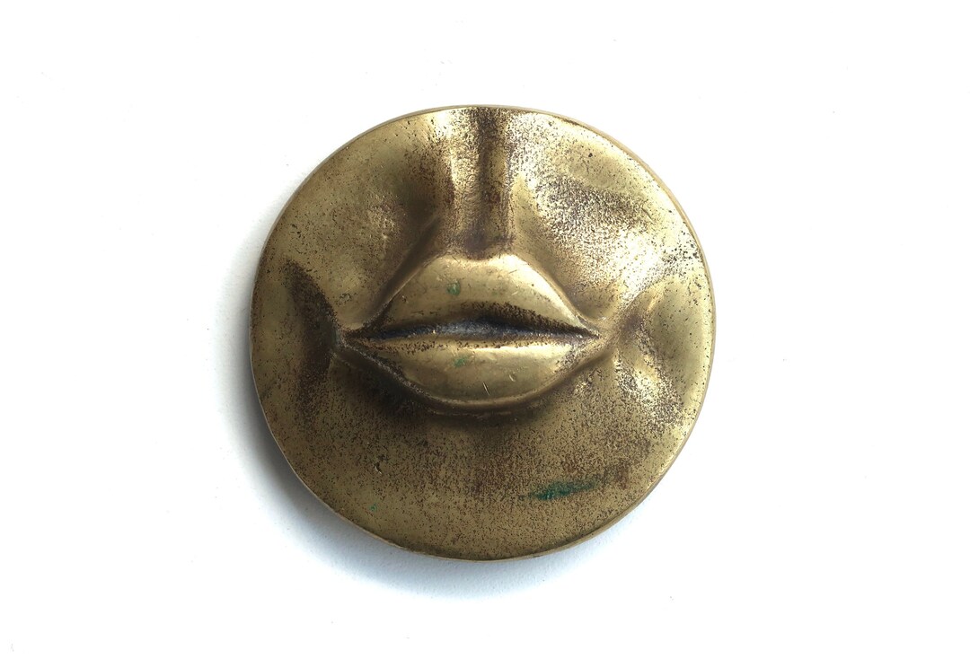 Brass Paperweight Sculpture: Lips, 1970s / Mouth, Art, César Salvador ...