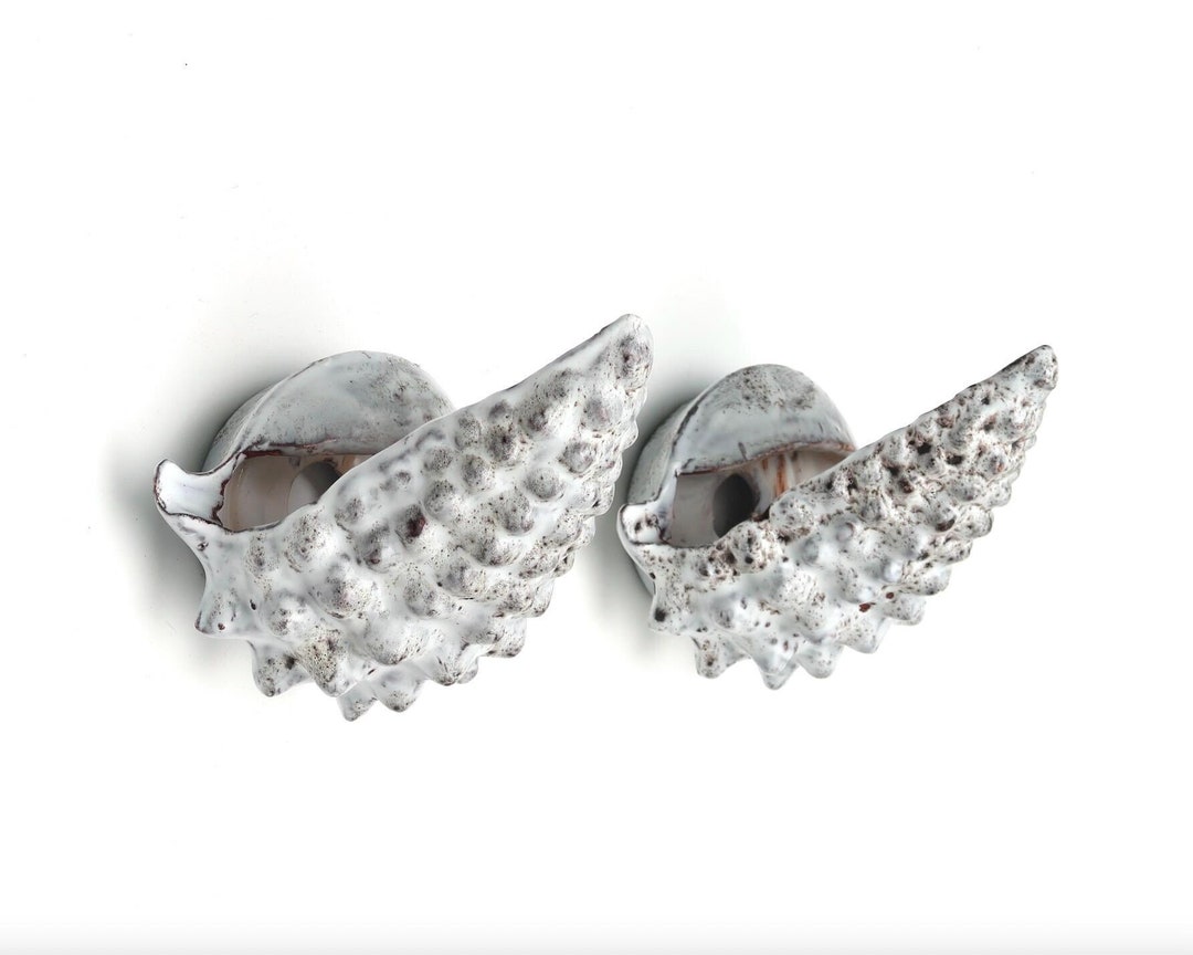 Pair of French Grey Ceramic Wall Sconces From Vallauris, France 1960s ...