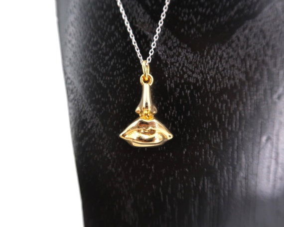 SMALL Original and Rare : Salvador Dali gold plated n… - Gem