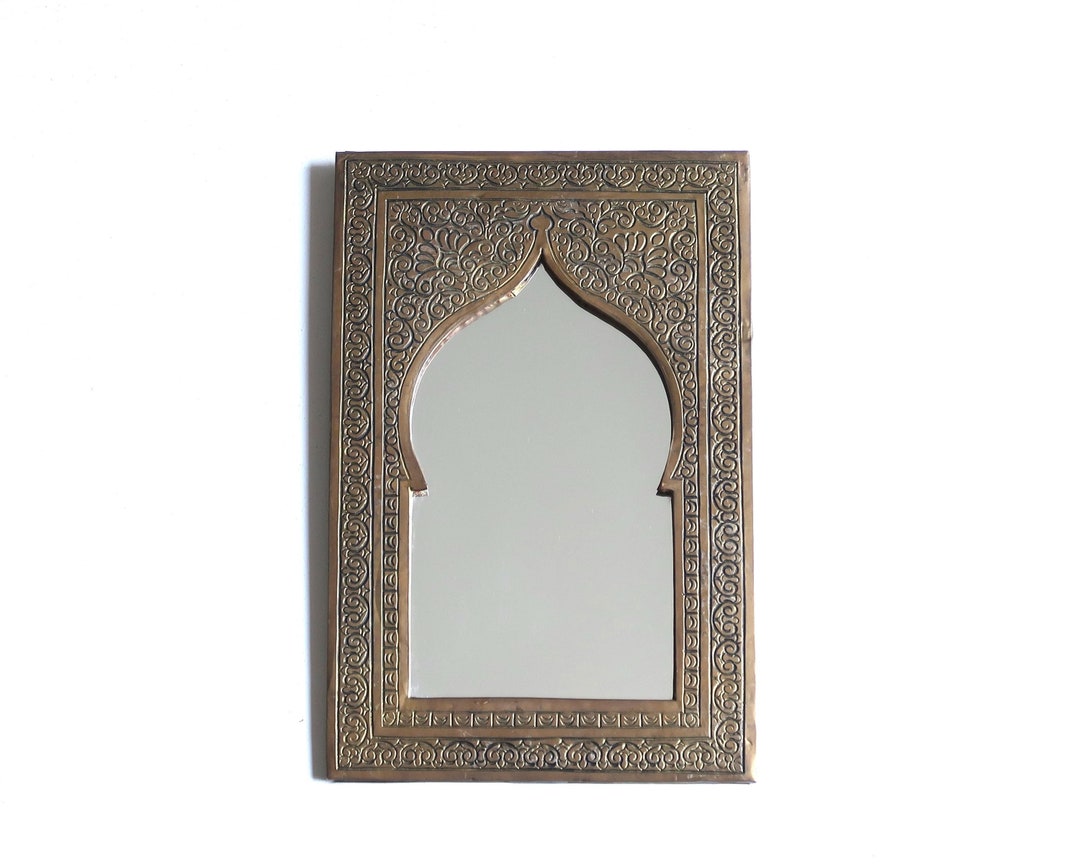 Moroccan Brass Rectangular Wall Mirror, Door Shaped, 1970s / Boho Chic ...