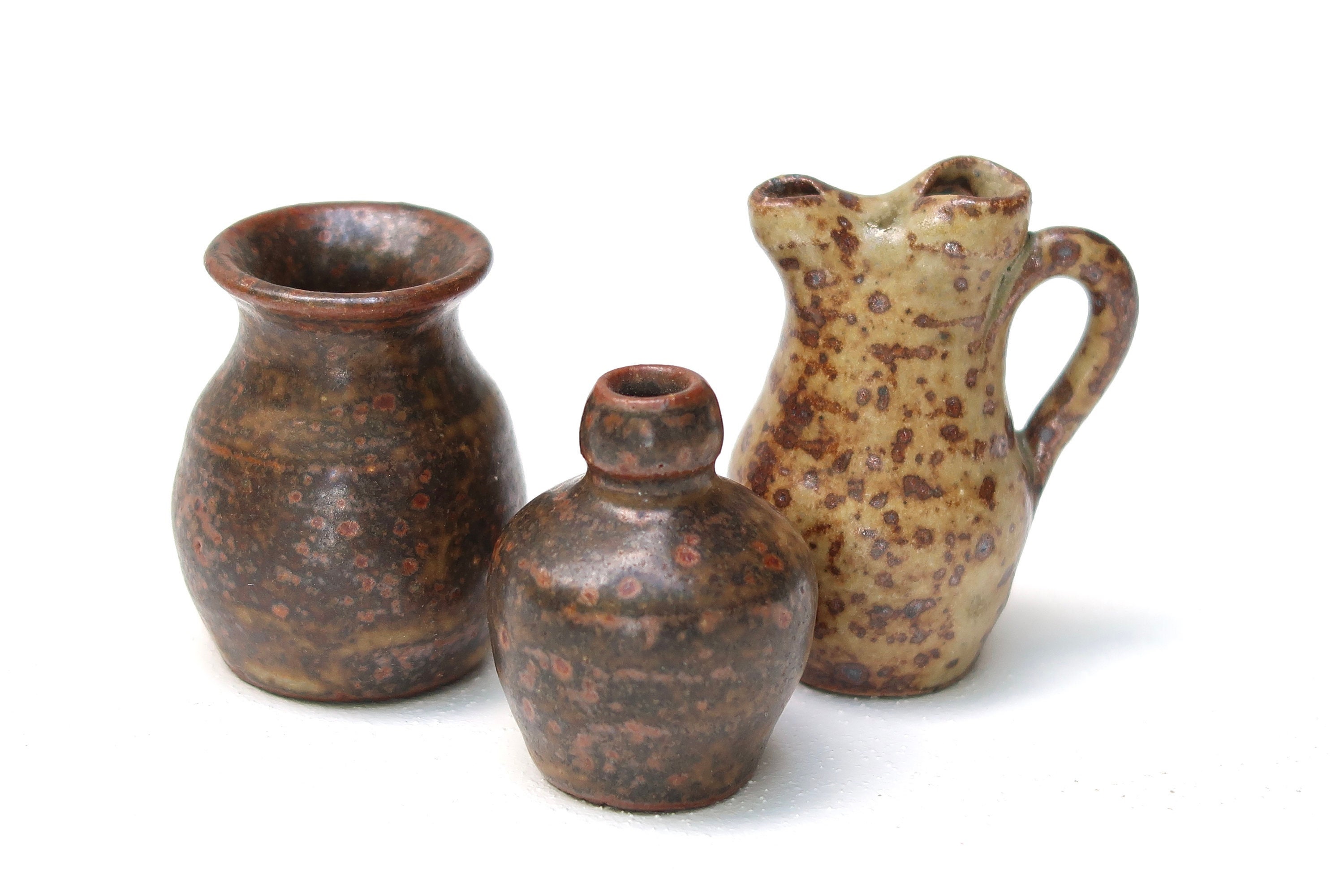 Set of 3 Miniature Stoneware Vases 1970s / Ceramics - Etsy UK