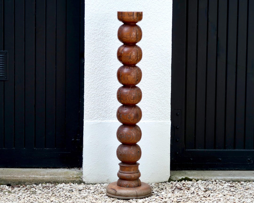 French Huge Wooden Column in the Style of Brancusi, 1950s / Sculpture ...